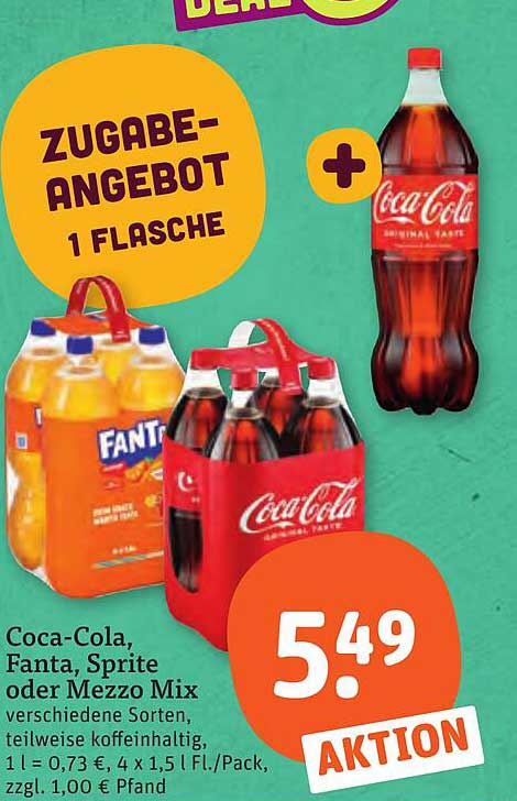 Coca-Cola, Fanta Oder Sprite* Versch. Sorten 1,25 Liter Zzgl. 0.25 ...