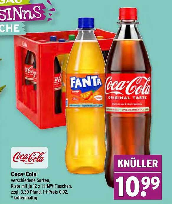 Coca-Cola® Verschiedene Sorten, Kiste Mit Je 12 X 1,1-Mw-Flaschen ...
