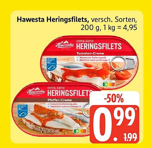 Hawesta Heringsfilets, Versch. Sorten, 200 G Angebot bei Marktkauf ...