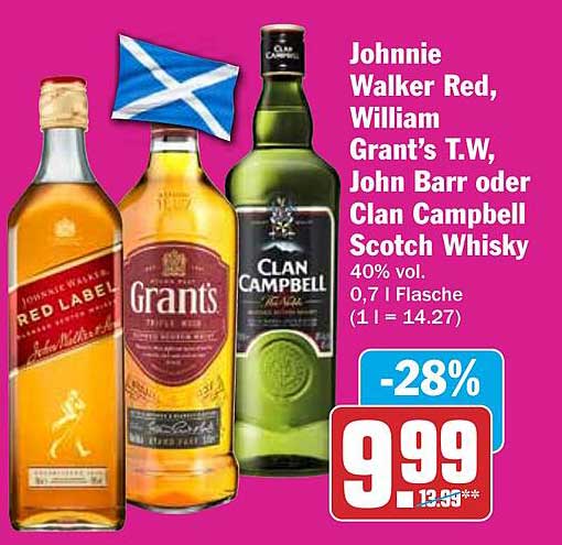 Johnnie Walker Red Label Blended Scotch Whisky 40% Vol. 0,7L Flasche ...