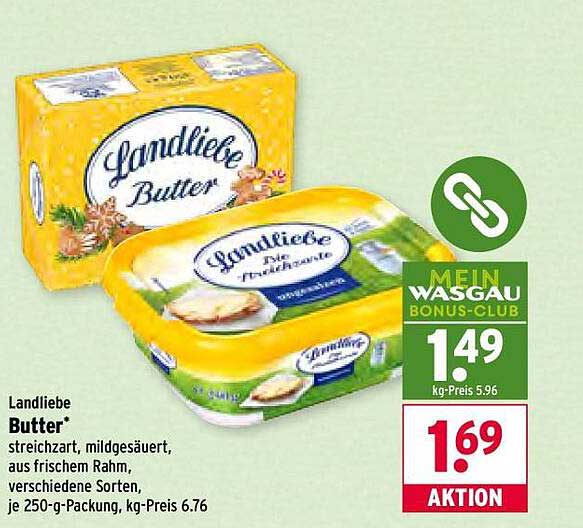 Landliebe Butter, Streichzart, Mildgesäuert, Aus Frischem Rahm ...