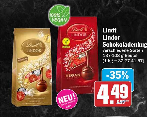 Lindt Lindor Schokoladenkugeln Verschiedene Sorten 137-108 G Beutel ...