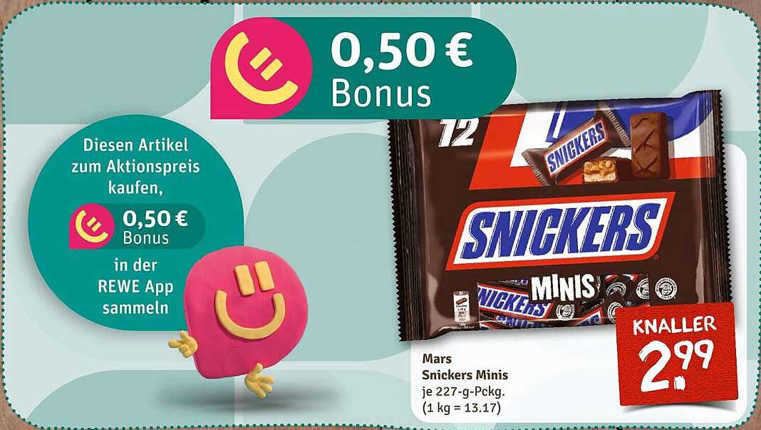 Mars Snickers Minis Je 227-G-Pckg. Angebot bei nahkauf - ProspektGuru.de