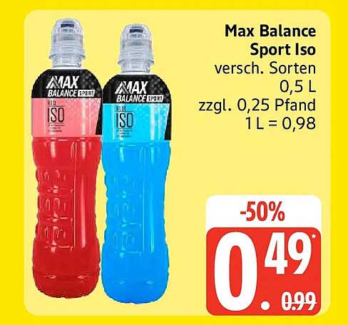 Max Balance Sport Iso Versch. Sorten 0,5 L Angebot bei Marktkauf ...