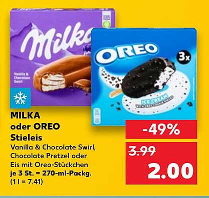 Milka Oder Oreo Stieleis Angebot bei Kaufland - ProspektGuru.de