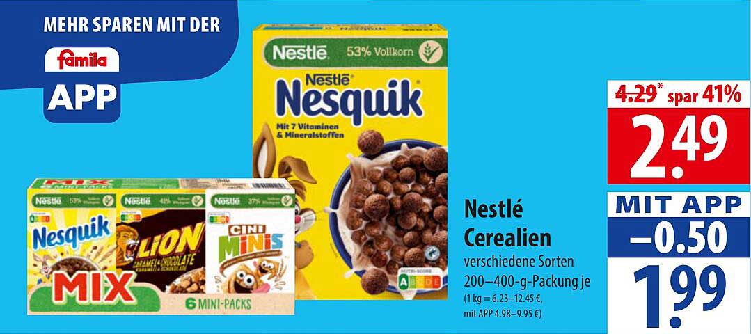 Nestlé Cerealien Verschiedene Sorten 200–400-G-Packung Je Angebot bei ...