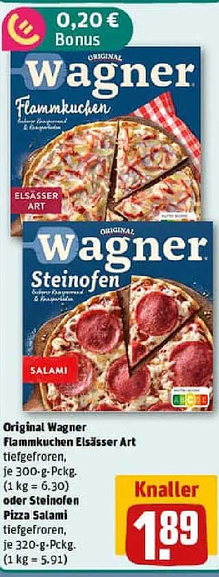 Original Wagner Flammkuchen Elsässer Art Oder Steinofen Pizza Salami ...