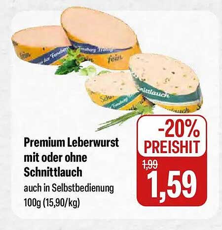 Premium Leberwurst Mit Oder Ohne Schnittlauch Angebot bei Feneberg ...