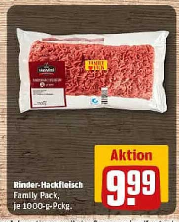 Rinder-Hackfleisch Family Pack, Je 1000-G Pckg. Angebot bei REWE ...