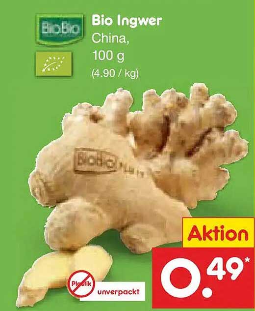 Bio Ingwer China, 100 G Angebot bei Netto Marken-Discount - ProspektGuru.de