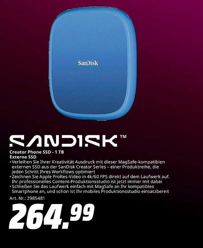 Creator Phone Ssd - 1 Tb Externe Ssd Angebot bei MediaMarkt ...