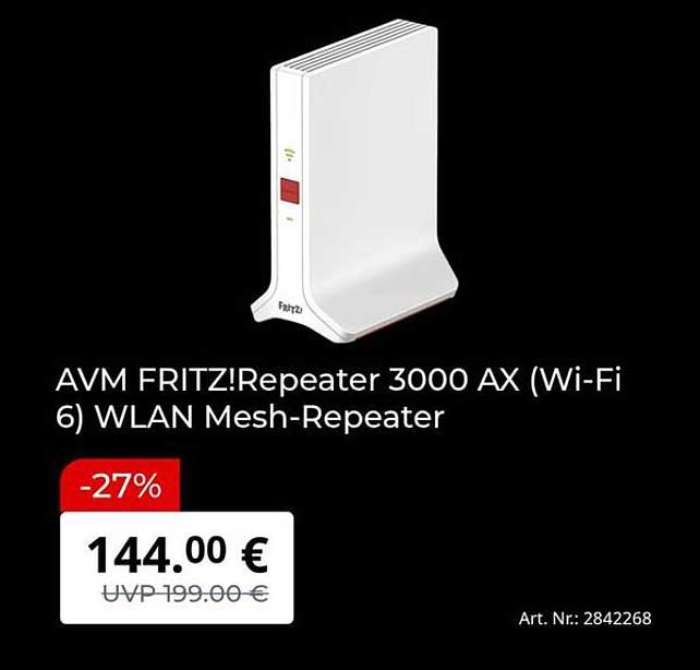 Avm Fritz!Repeater 3000 Ax (Wi-Fi 6) Wlan Mesh-Repeater Angebot bei ...