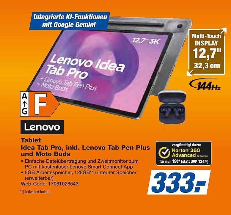 Tablet Idea Tab Pro, Inkl. Lenovo Tab Pen Plus Und Moto Buds Angebot ...