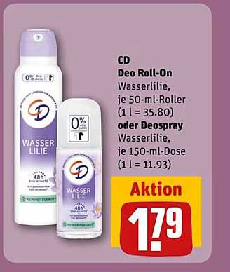 Cd Deo Roll-On Wasserlilie Oder Deospray Wasserlilie Angebot bei REWE ...