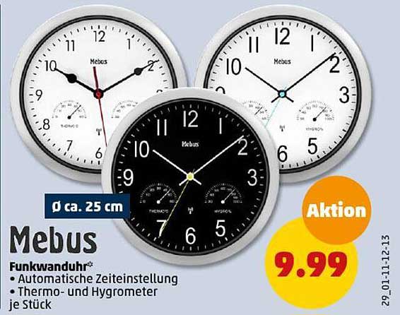 Mebus Funkwanduhr Angebot bei Penny - ProspektGuru.de