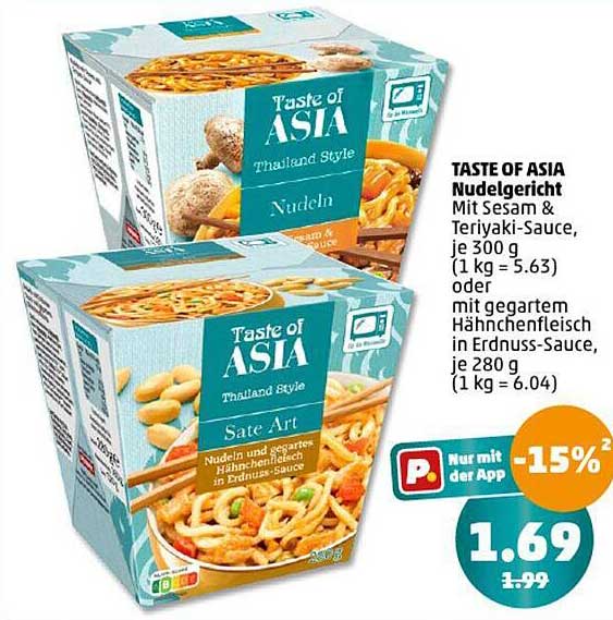 Taste Of Asia Nudelgericht Angebot bei Penny