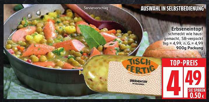 Erbseneintopf 900G Angebot bei Edeka