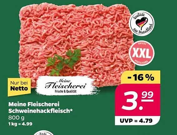 Meine Fleischerei Schweinehackfleisch* Angebot bei NETTO