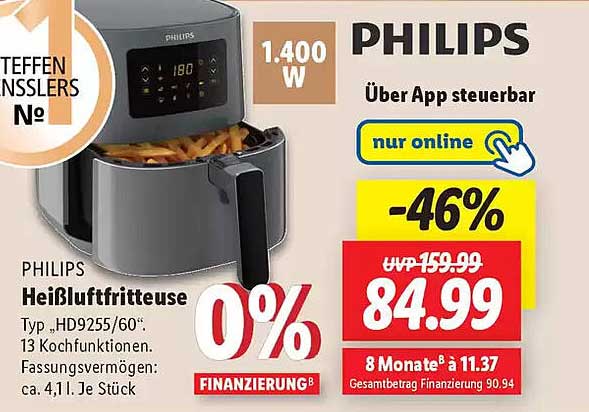 Philips Heißluftfritteuse Angebot bei Lidl