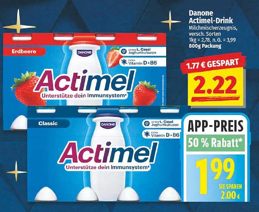 Danone Actimel-Drink 800G - Unterstütze Dein Immunsystem Angebot bei NP ...