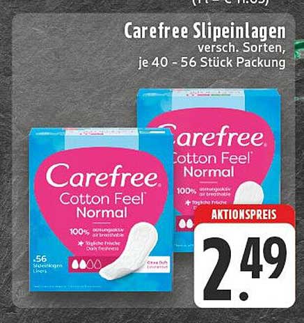 Carefree Slipeinlagen Angebot bei E-Center