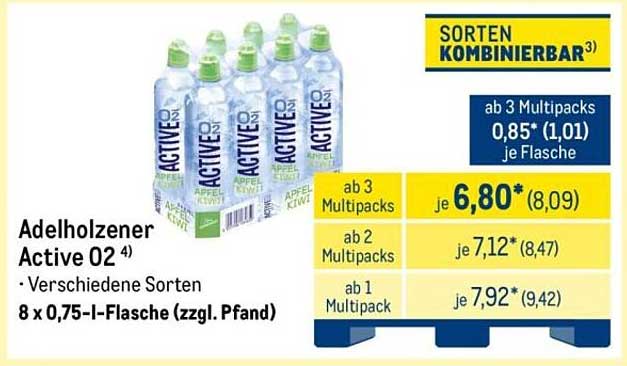 Adelholzener Active 02 0,75 L Oder Orangina 0,5 L Verschiedene Sorten ...