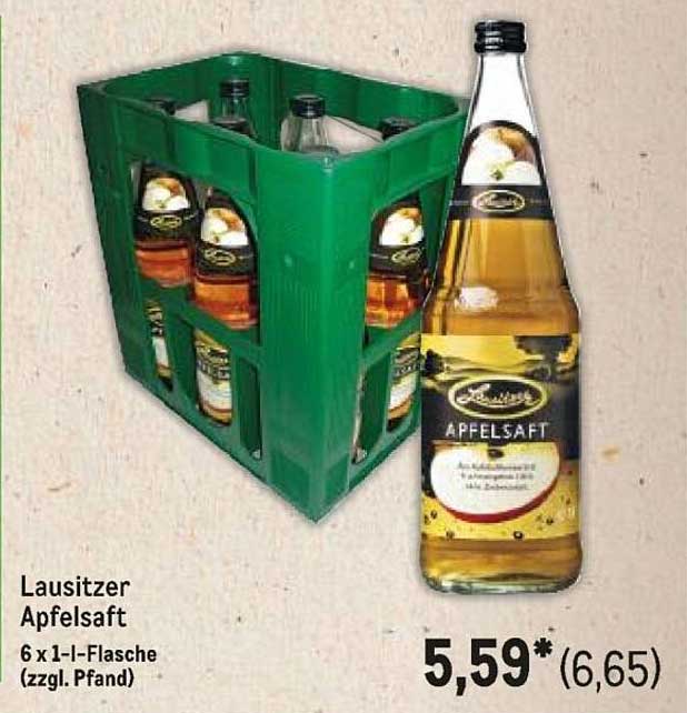 Lausitzer Apfelsaft 6 X 1-Liter-Flasche (Zzgl. Pfand) Angebot bei METRO ...