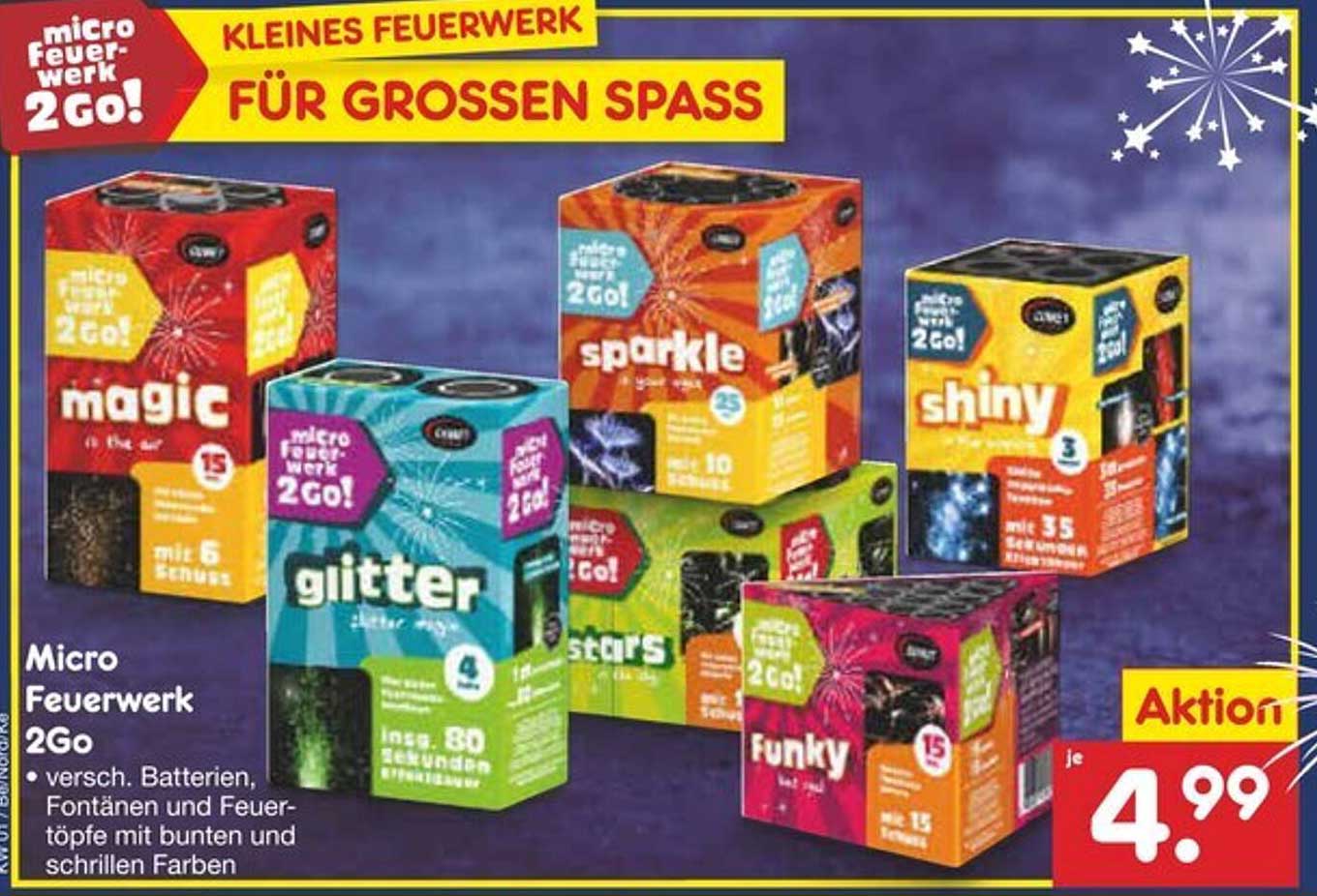 Micro Feuerwerk 2 Go! Angebot bei Netto Marken-Discount - ProspektGuru.de