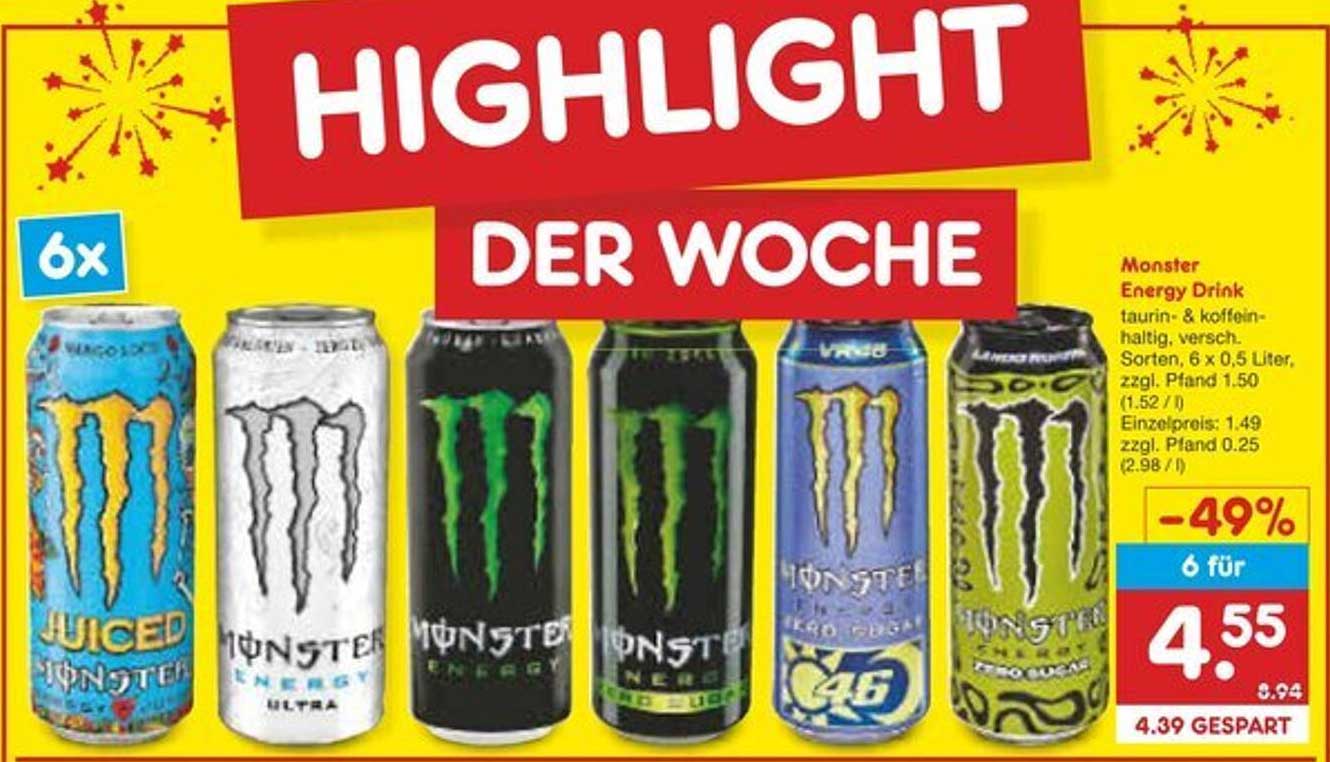 Monster Energy Drink 6Er Pack (6 X 0,5 Liter) - Highlight Der Woche ...