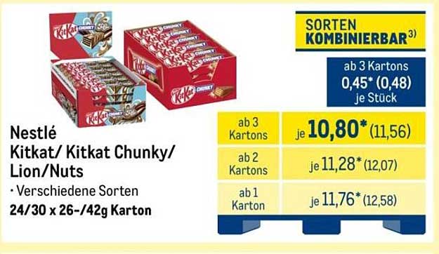 Nestlé Kitkat/ Kitkat Chunky/ Lion/Nuts - Verschiedene Sorten Angebot ...