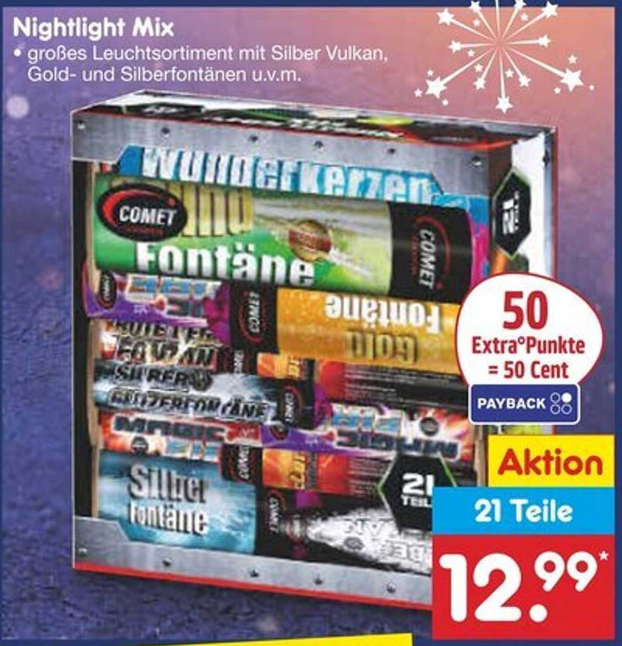 Nightlight Mix – Großes Leuchtsortiment Mit Silber Vulkan, Gold- Und ...