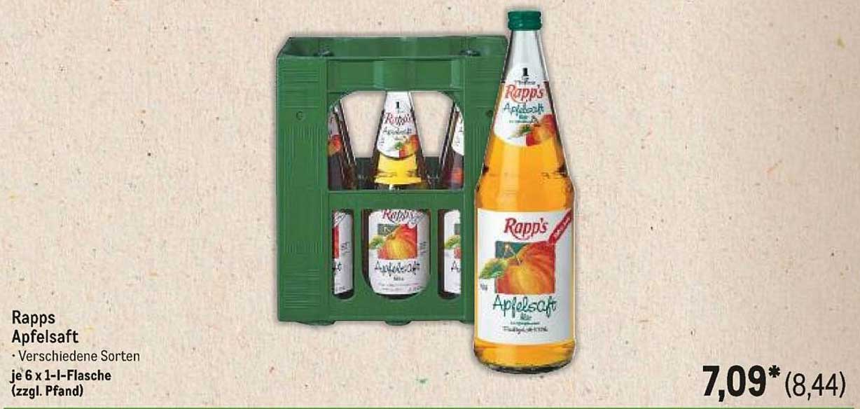 Rapps Apfelsaft - Verschiedene Sorten, 6 X 1-Liter-Flasche Angebot bei ...