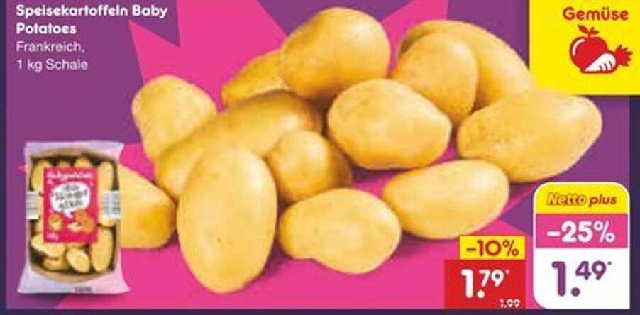 Speisekartoffeln Baby Potatoes Frankreich, 1 Kg Schale Angebot bei ...
