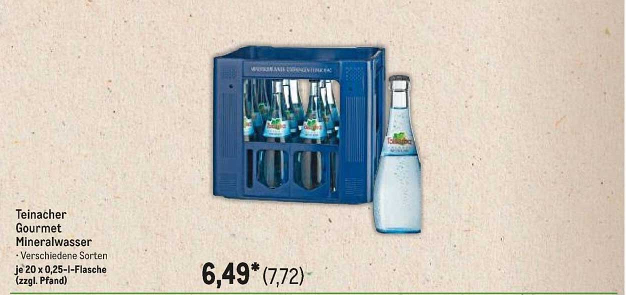 Teinacher Gourmet Mineralwasser - Verschiedene Sorten Angebot bei METRO ...