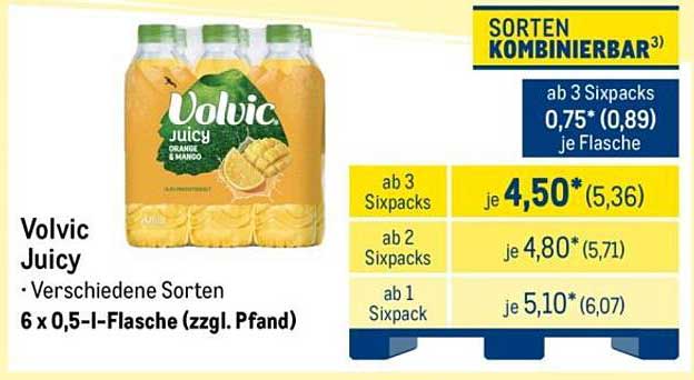 Volvic Juicy 6 X 0,5 L-Flasche (Verschiedene Sorten) Angebot bei METRO ...