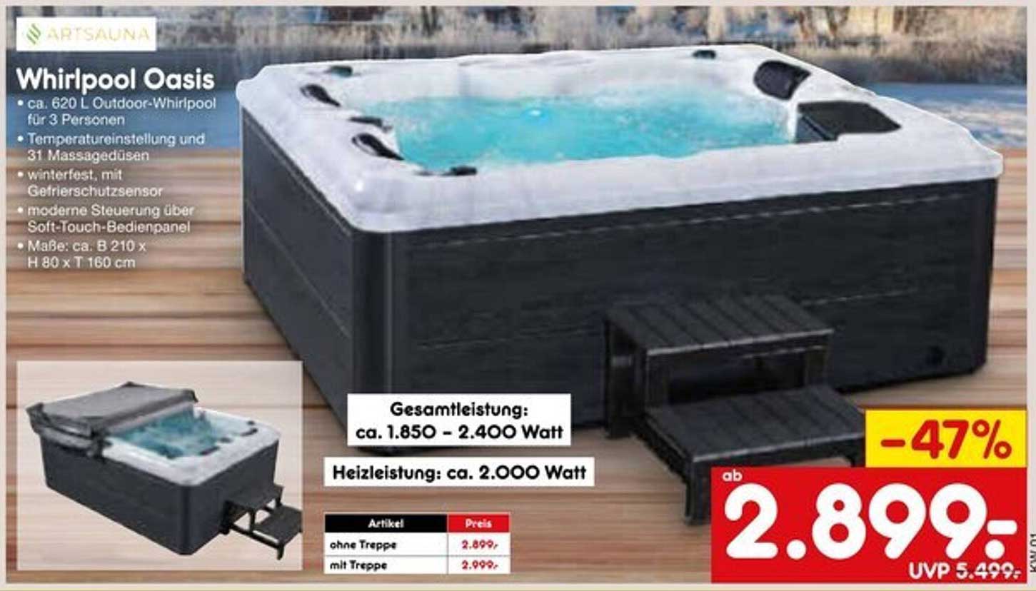 Whirlpool Oasis - Ca. 620 L Outdoor-Whirlpool Für 3 Personen Angebot ...