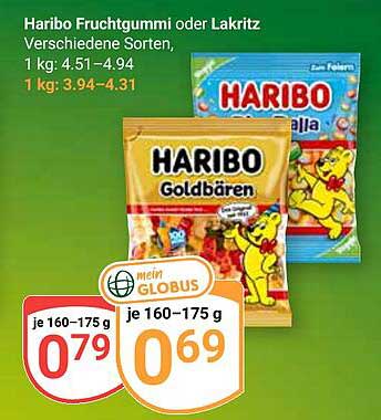 Haribo Fruchtgummi Oder Lakritz Verschiedene Sorten Angebot bei Globus ...