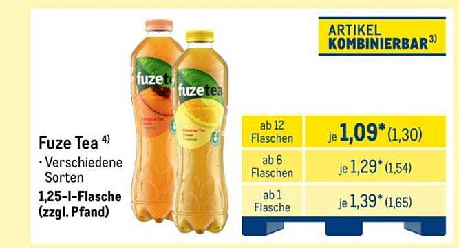 Fuze Tea Verschiedene Sorten, 6Er-Pack = 6.54 (7.78*) Angebot bei ...