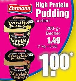 Ehrmann High Protein Pudding Sortiert 200-G Becher Angebot bei Edeka