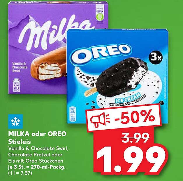 Milka Oder Oreo Stieleis Angebot bei Kaufland - ProspektGuru.de