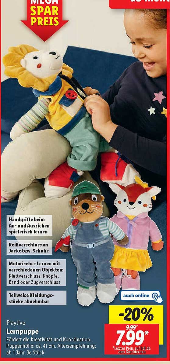 Playtive Lernpuppe Angebot bei Lidl