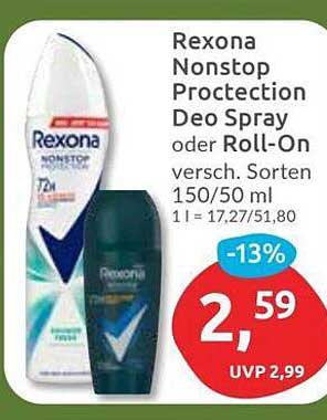 Rexona Nonstop Protection Deo Spray Oder Roll-On Angebot bei Budni
