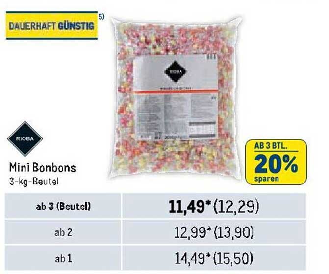 Rioba Mini Bonbons Angebot bei METRO - ProspektGuru.de