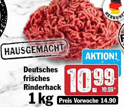 Hausgemacht Deutsches Frisches Rinderhack Angebot bei Hit
