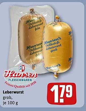 Leberwurst Grob Angebot bei REWE Center - ProspektGuru.de