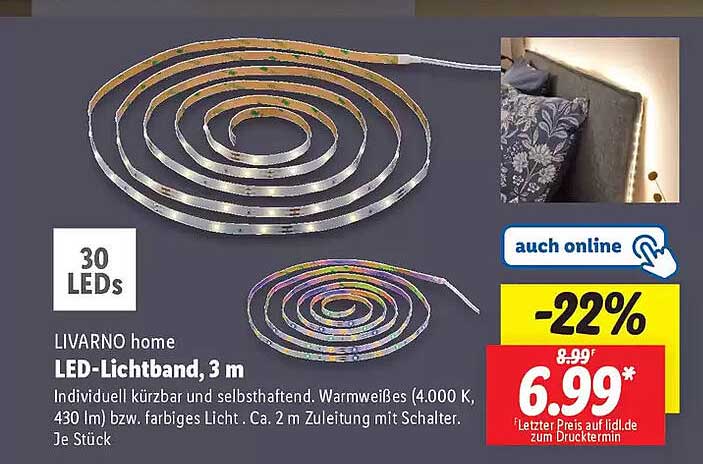 Livarno Home Led-Lichtband, 3 M Angebot bei Lidl - ProspektGuru.de
