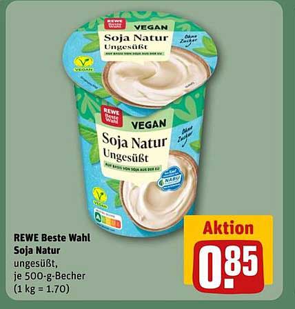 Rewe Beste Wahl Soja Natur Ungesüßt Angebot bei REWE Center
