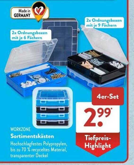 Workzone Sortimentskästen Angebot bei Aldi Süd
