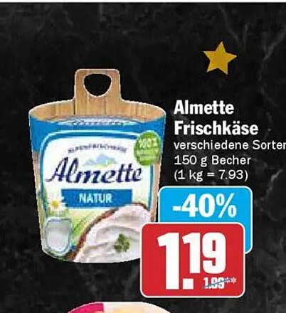 Almette Frischkäse Verschiedene Sorten 150 G Becher Angebot bei AEZ ...