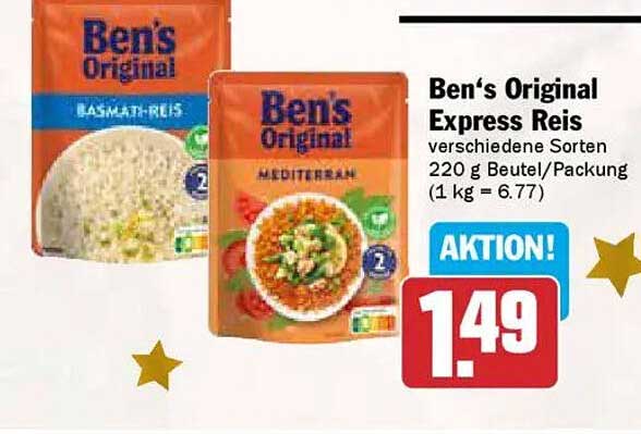 Ben's Original Express Reis - Verschiedene Sorten 220 G Beutel/Packung ...